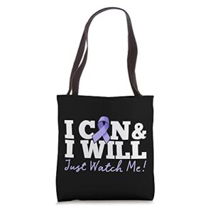 i can & i will beat cancer warrior just watch me tote bag