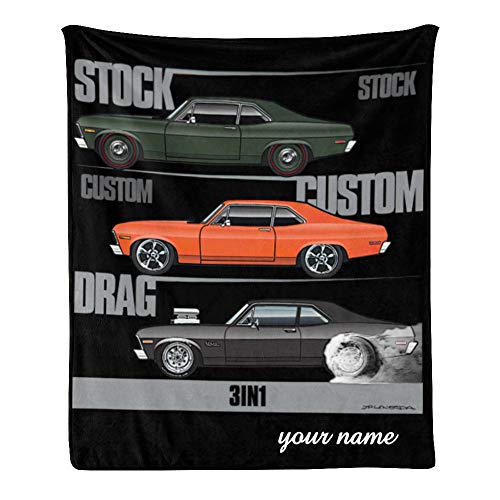 CUXWEOT Personalized Blanket Custom Text Name Car Soft Fleece Throw Blanket for Gifts (50 X 60 inches)