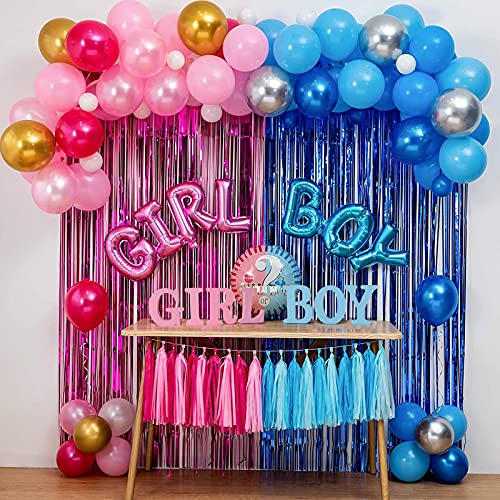 Gender Reveal Table Decorations, Boy Girl Letter Table Signs Blue and Pink Wooden Tabletop Decor for Gender Reveal and Baby Shower Party Supplies