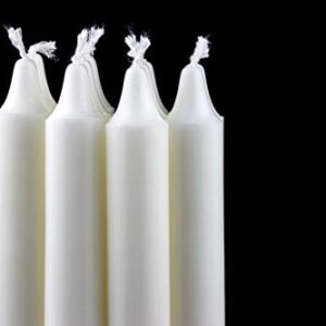 White Taper Candles - Set of 120 Dripless Chime Candles - 4 inch Tall, 1/2 inch Thick - 1.5 Hour Clean Burning