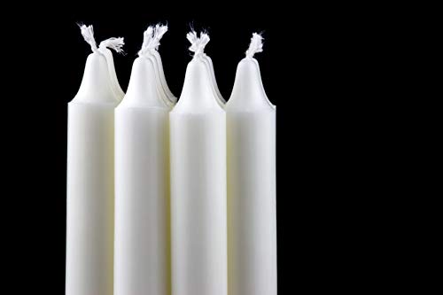 White Taper Candles - Set of 120 Dripless Chime Candles - 4 inch Tall, 1/2 inch Thick - 1.5 Hour Clean Burning