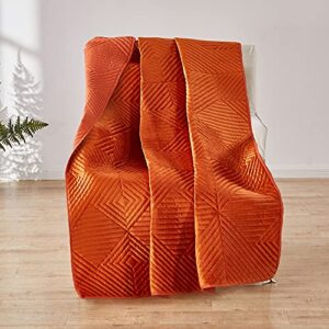 barefoot bungalow riviera velvet throw blanket, spice