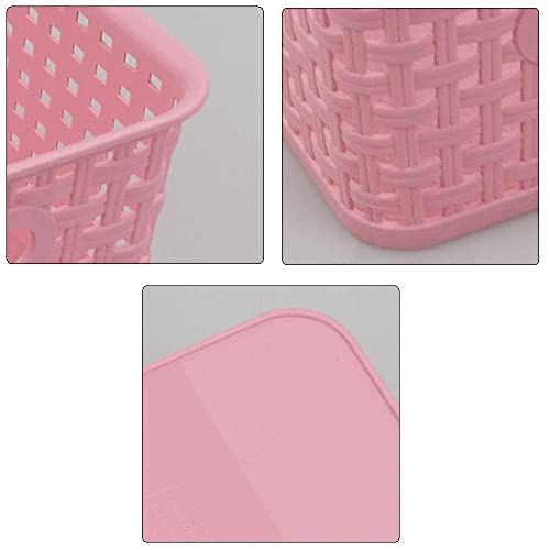 Waikhomes 6-Pack Plastic Weave Baskets, Desktop Pantry Organizer Basket Bins