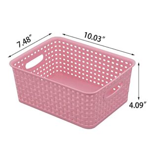 Waikhomes 6-Pack Plastic Weave Baskets, Desktop Pantry Organizer Basket Bins