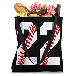 Vintage Baseball Mom #22 Jersey Baseball Jersey Number 22 Tote Bag