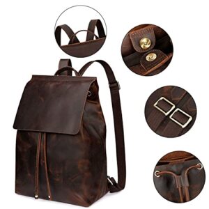 S-ZONE Women Genuine Leather Tote Bag Shoulder Handbag Bundle with Backpack Purse