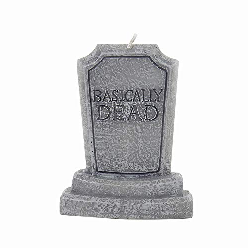 Gift Republic Basically Dead Tombstone Candle, One Size, Grey