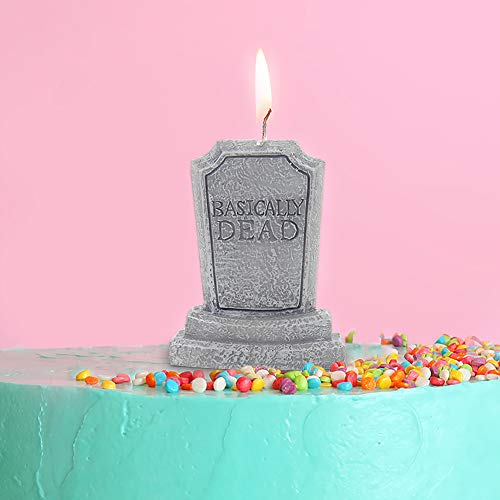 Gift Republic Basically Dead Tombstone Candle, One Size, Grey