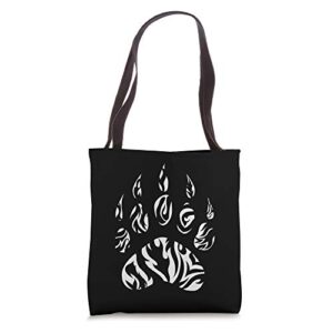 bear paw native american tote bag