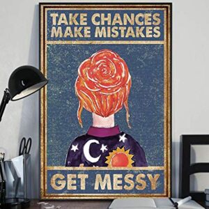 SIGNCHAT Ms Valerie Frizzle Vintage Poster The Magic School Bus Ms Valerie Frizzle Poster Take Chances Make Mistakes Get Messy Vintage Poster Ht18 Vintage Metal Sign Poster 8x12 inches