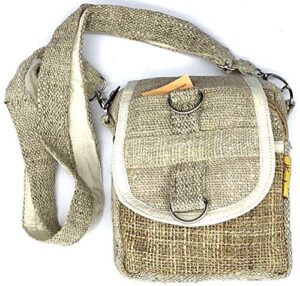 unique design four pocket hemp hobo passport crossbody bag hippie bag festival bag travel bag 100% himalaya hemp fair trade | handmade with love.