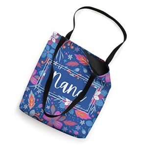 Nana in Floral Mother's Day Personalized for Grandma Nana Tote Bag