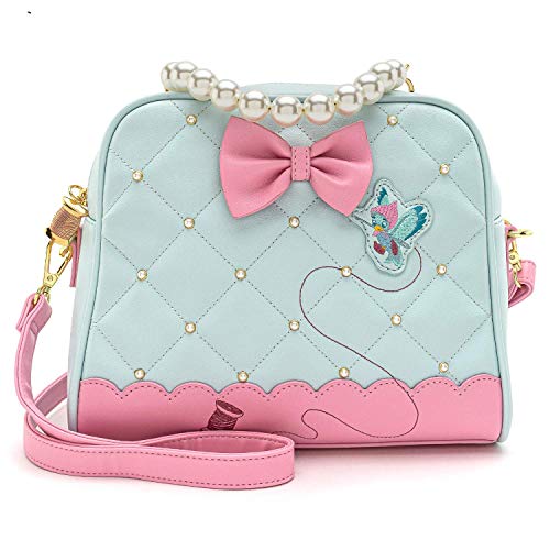 Loungefly x Disney Cinderella 70th Anniversary Pearl Handle Crossbody Bag (One Size, Blue/Pink)