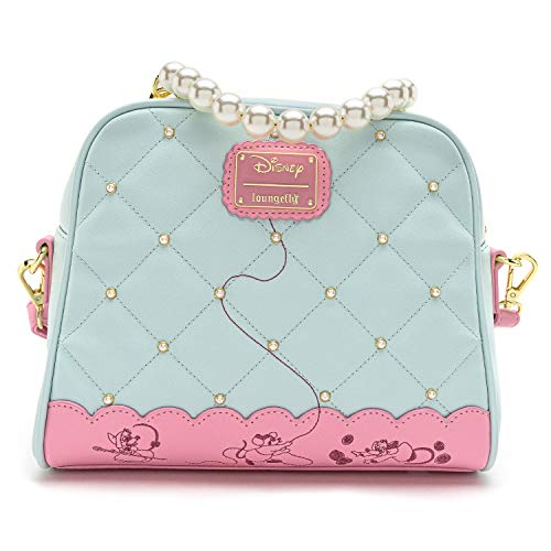 Loungefly x Disney Cinderella 70th Anniversary Pearl Handle Crossbody Bag (One Size, Blue/Pink)