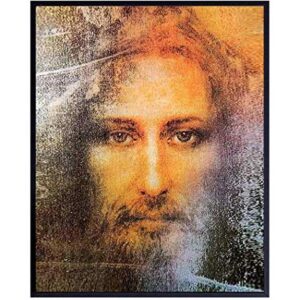 Jesus Christ Wall Art - Jesus Wall Decor - Religious Christian Room Decor for Bedroom, Home, Church - Catholic Gifts - Inspirational Gift for Pastor, Priest, Ordained Minister - Picture Poster