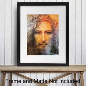 Jesus Christ Wall Art - Jesus Wall Decor - Religious Christian Room Decor for Bedroom, Home, Church - Catholic Gifts - Inspirational Gift for Pastor, Priest, Ordained Minister - Picture Poster