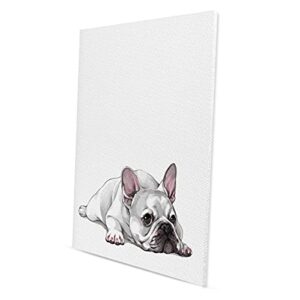 Wayfare Art French Bulldog Dog Lying Down Looking Up Canvas Prints Artwork Wall Art Poster for Home Office Living Room Decorations 8 x 10 inch