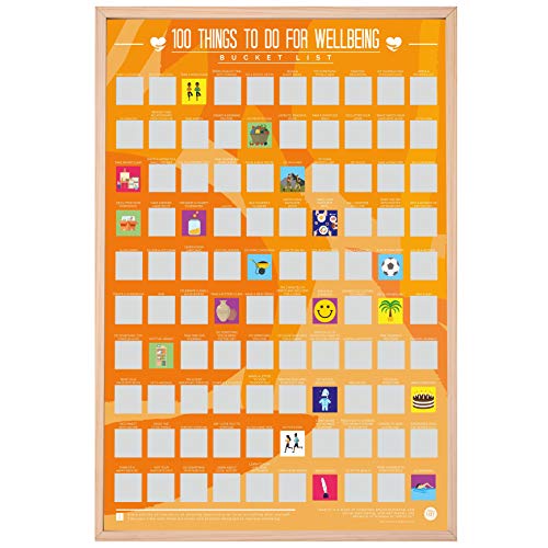 Gift Republic 100 Things To Do For Wellbeing Scratch Off Bucket List Poster