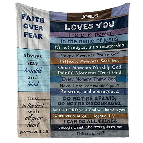 Christian Gifts for Women Faith Blanket 50"x60"- Best Gifts for Christian Women/Men - Inspirational Gifts for Women - Religious Gifts for Men - Funny Christian Christmas, Birthday Throw Blanket