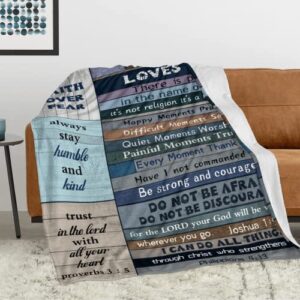 Christian Gifts for Women Faith Blanket 50"x60"- Best Gifts for Christian Women/Men - Inspirational Gifts for Women - Religious Gifts for Men - Funny Christian Christmas, Birthday Throw Blanket