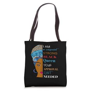 strong black african american melanin woman queen art gift tote bag