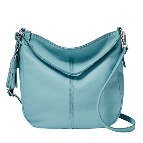 Fossil Women's Jolie Leather Hobo Purse Handbag, Turquoise