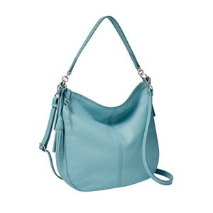 Fossil Women's Jolie Leather Hobo Purse Handbag, Turquoise