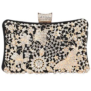 uborse rhinestones crystal clutch purses for women evening bags wedding bridal purse prom cocktail party handbags black