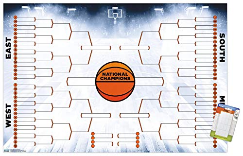 Trends International Collegiate - 64 Team Bracket Wall Poster, 22.375" x 34", Premium Poster & Mount Bundle