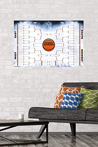 Trends International Collegiate - 64 Team Bracket Wall Poster, 22.375" x 34", Premium Poster & Mount Bundle