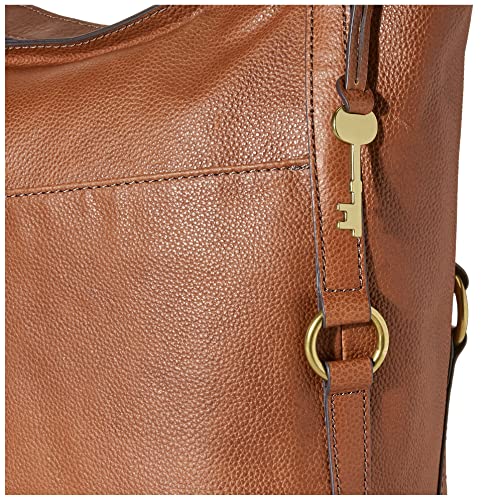 Fossil Women's Sam Leather Shopper Tote Purse Handbag, Brown