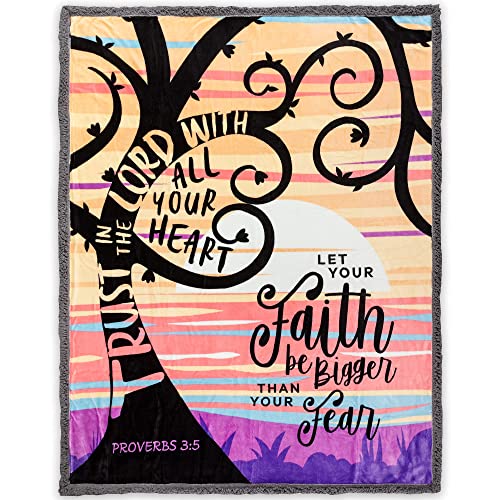 OBSI Inspirational Healing Blanket with Proverbs Scripture - Get Well Soon Gifts for Women | Christian Gifts for Women | Religious Gifts for Women - Colorful Sympathy Blanket