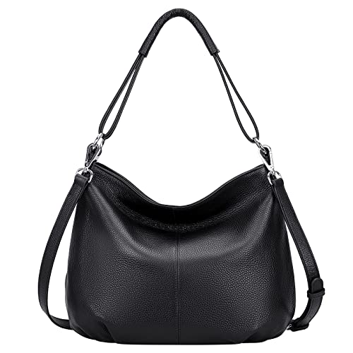 CHERISH KISS Women’s purses and handbags Genuine Leather Hobo Bag for Ladies shoulder Cross Body Bags(K22 Black-1)