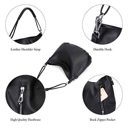 CHERISH KISS Women’s purses and handbags Genuine Leather Hobo Bag for Ladies shoulder Cross Body Bags(K22 Black-1)