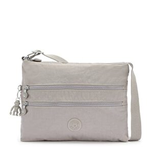 kipling womens womenÂ’s alvar bag, super light, durable messenger bag, nylon shoulder crossbody bag, grey gris, medium us