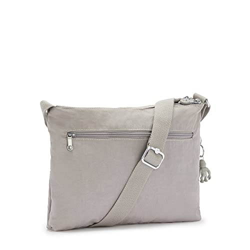 Kipling womens WomenÂ’s Alvar Bag, Super Light, Durable Messenger Bag, Nylon Shoulder Crossbody Bag, Grey Gris, Medium US