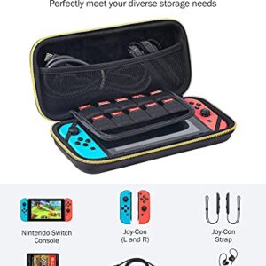 Davlon Carrying Case for Switch/Switch OLED, Portable Switch Travel Case with Handle and 10 Game Card Slots, Hard Shell Protective Case Compatible with Switch Console and Accessories