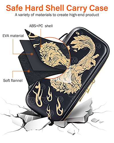 Davlon Carrying Case for Switch/Switch OLED, Portable Switch Travel Case with Handle and 10 Game Card Slots, Hard Shell Protective Case Compatible with Switch Console and Accessories