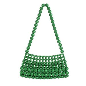 abvokury yushiny women colored acrylic beaded handmade satchel handbag for wedding evening party