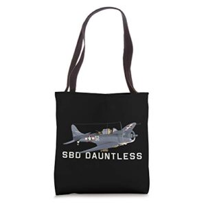 sbd dauntless ww2 american dive bomber plane tote bag