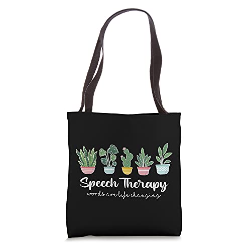 Speech Therapy SLP Speech Language Pathology Cute Plant Tote Bag