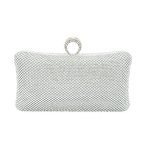 Ro Rox Sophie Vintage Style Sparkly Glitter Diamonte Evening Prom Clutch Handbag - Silver