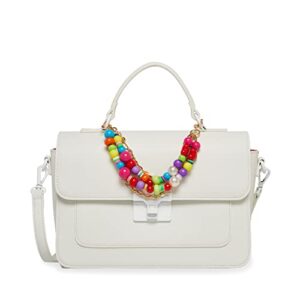 betsey johnson wristy business satchel, white