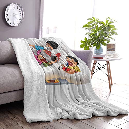 Fluffy Blanket Bob-S-Burgers Bed Blankets Super Soft Reversible Sherpa Fleece Blanket Throws 80"X60"