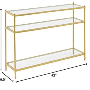 Convenience Concepts Royal Crest Console Table, Clear Glass / Gold