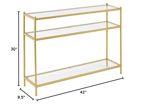 Convenience Concepts Royal Crest Console Table, Clear Glass / Gold