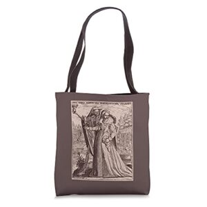 memento mori death beauty latin gothic witchy dark academia tote bag