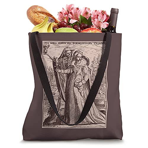 Memento Mori Death Beauty Latin Gothic Witchy Dark Academia Tote Bag