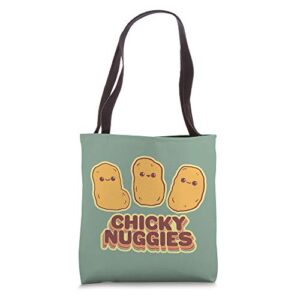 chicky nuggies cute retro kawaii chicken nuggets nuggs meme tote bag