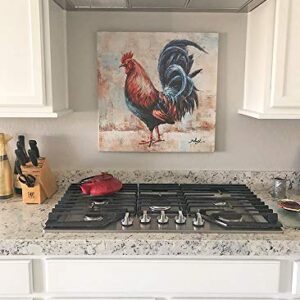 B BLINGBLING Rooster Picture for Kitchen Wall Art: Golden Rooster Framed Canvas Wall Art Rustic Home Decor Ready to Hang (24"x24"x1Panel)